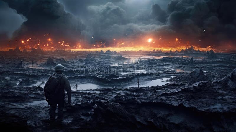 War between Humans and Aliens Stock Illustration - Illustration of ...