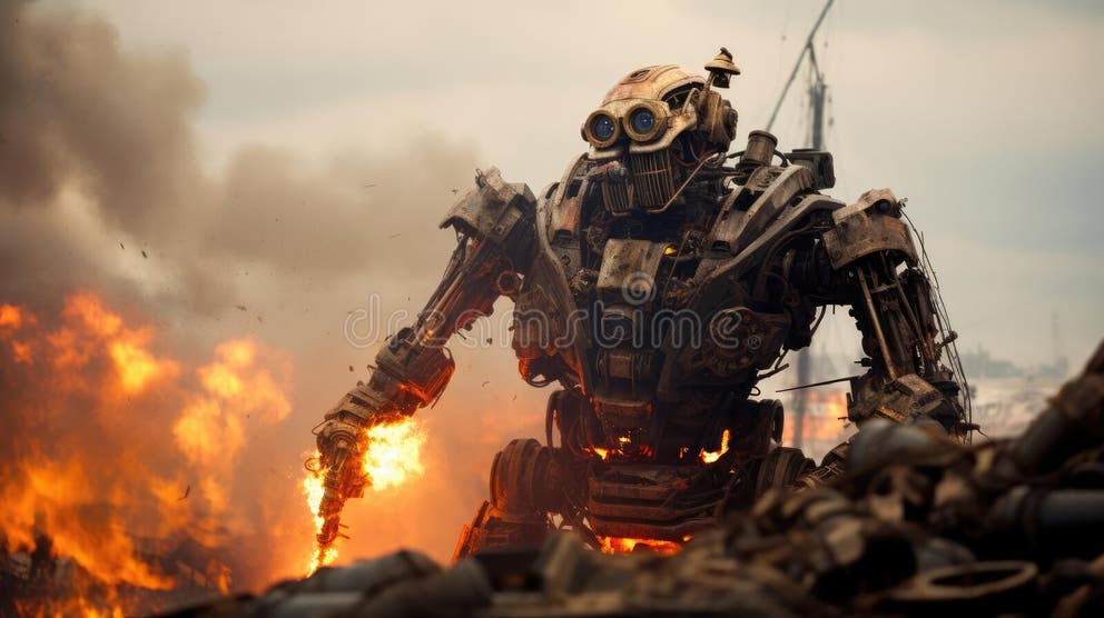 War between Humans and Robots Stock Illustration - Illustration of ...