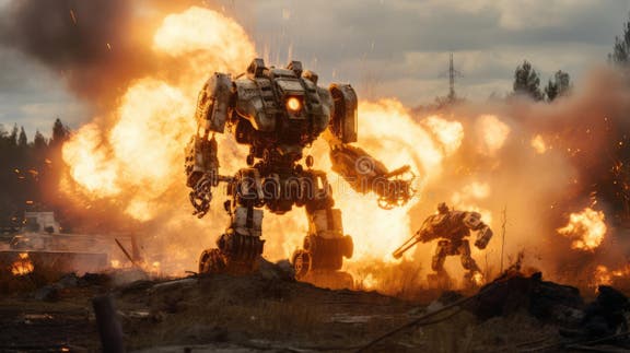 War between Humans and Robots Stock Photo - Image of machine, taking ...