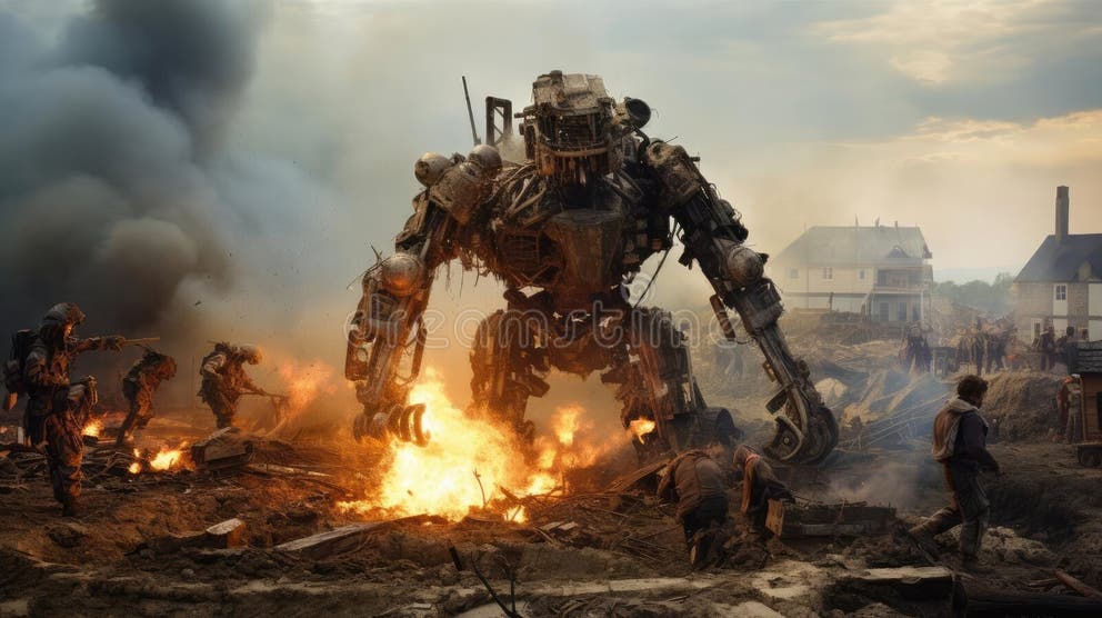 War between Humans and Robots Stock Image - Image of human, businessman ...