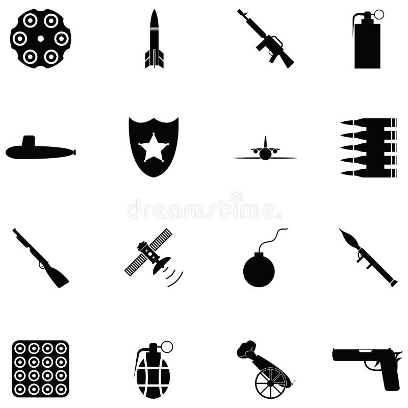 War icon set stock vector. Illustration of nuclear, explosion - 120573736