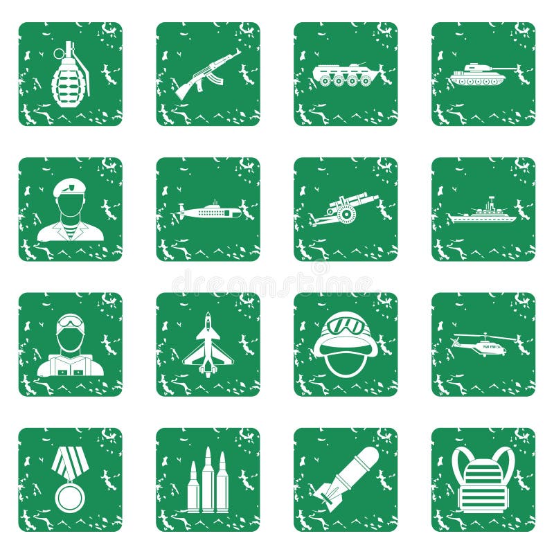 War icons set grunge stock vector. Illustration of navy - 96539990