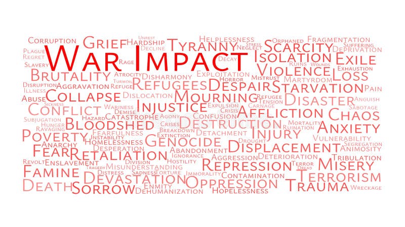 War Impact Word Cloud stock illustration. Illustration of effects ...