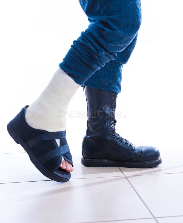 War and Injury - Cast and Combat Boot Concept Stock Image - Image of ...