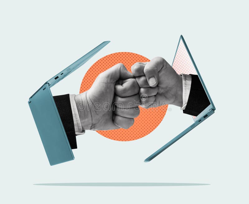 War on the Internet. Concept. Stock Photo - Image of gender, creativity ...