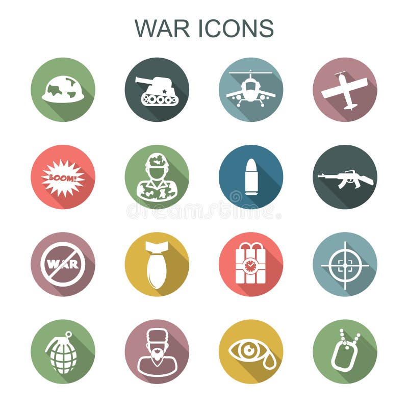 War long shadow icons stock vector. Illustration of boom - 46077363