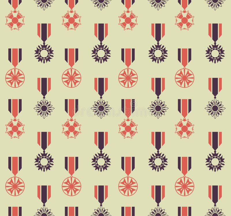 War medals pattern stock vector. Illustration of design - 24896426
