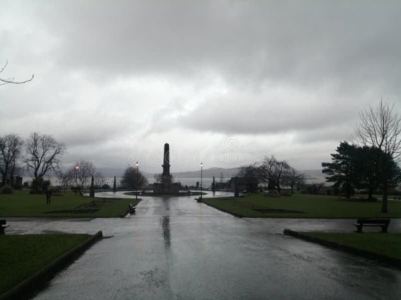 War Memorial in Greenock Dark Weather Cloudy Stock Photo - Image of ...