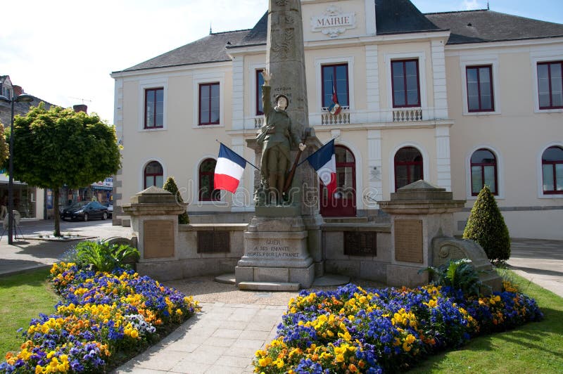 War Memorial in Guer, France Editorial Photography - Image of brittany ...