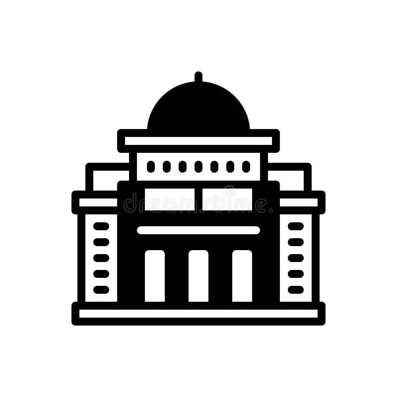 Black Solid Icon for War Memorial, War and Landmark Stock Illustration ...
