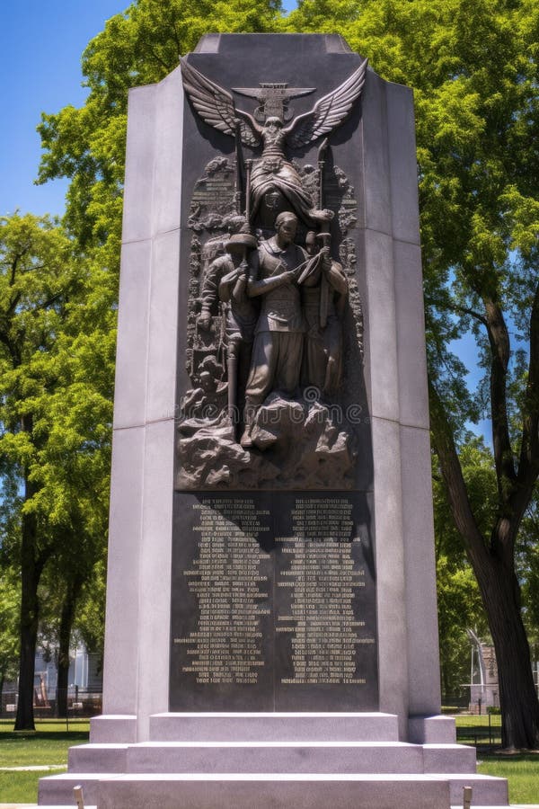 War Memorial Monument with Engraved Names of Fallen Soldiers Stock ...