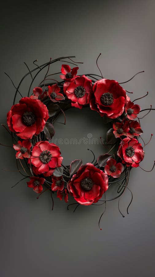 A War Memorial Wreath with a Focus on Minimalist Design. Stock ...
