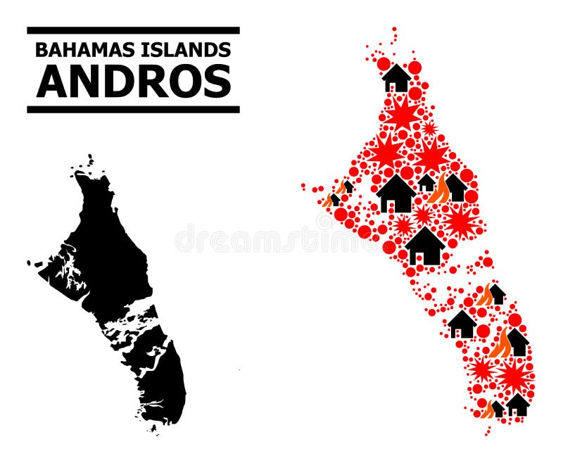 War Mosaic Map of Bahamas - Andros Island Stock Vector - Illustration ...