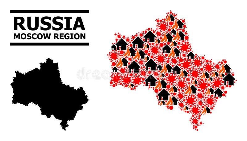 War Mosaic Map of Moscow Region Stock Vector - Illustration of ...