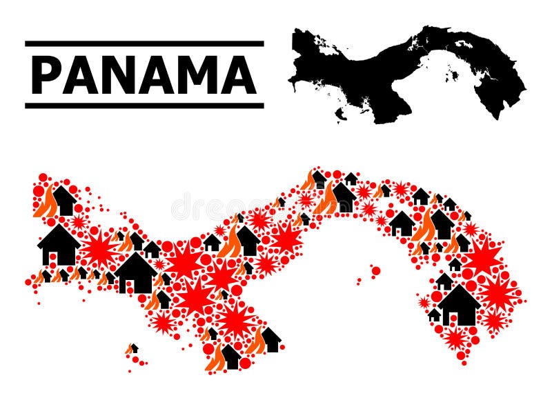 War Mosaic Map of Panama stock vector. Illustration of state - 242316695