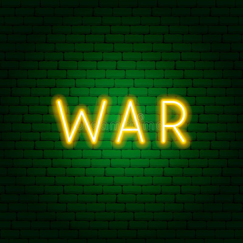 War Neon Text stock vector. Illustration of bomb, text - 246086020