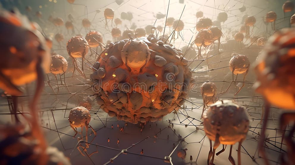 War of Neural Networks, Abstraction Stock Illustration - Illustration ...