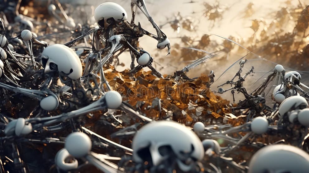 War of Neural Networks, Abstraction Stock Illustration - Illustration ...