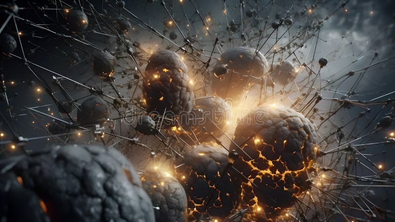 War of Neural Networks, Abstraction Stock Illustration - Illustration ...