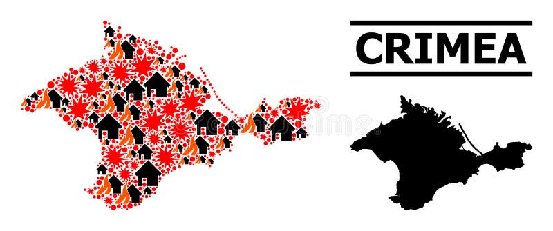 War Pattern Map of Crimea stock vector. Illustration of thunder - 242317692