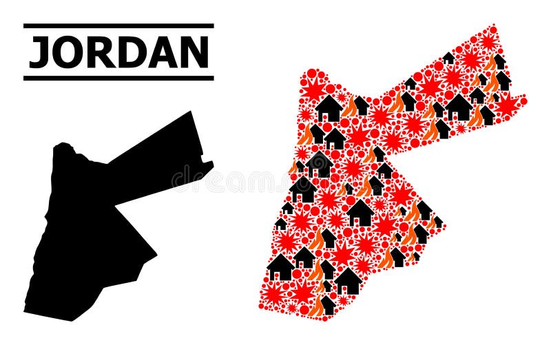 War Pattern Map of Jordan stock vector. Illustration of collage - 242318691