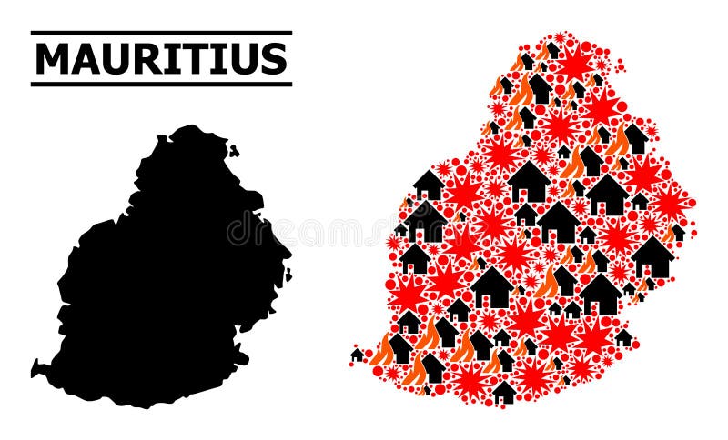 War Pattern Map of Mauritius Island Stock Vector - Illustration of ...