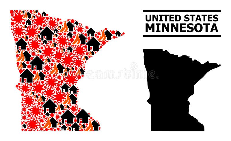 War Pattern Map of Minnesota State Stock Vector - Illustration of ...