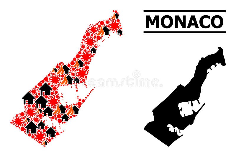 War Pattern Map of Monaco stock vector. Illustration of patriotic ...
