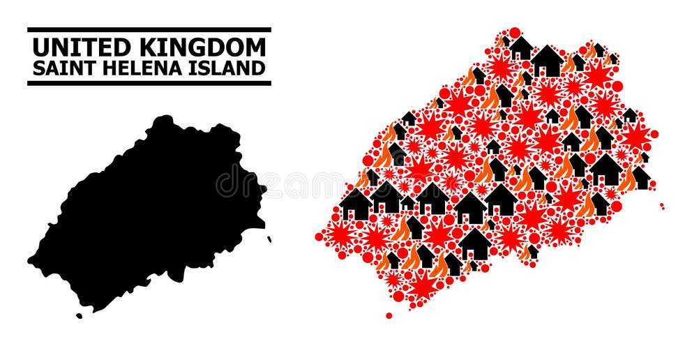 War Pattern Map of Saint Helena Island Stock Vector - Illustration of ...