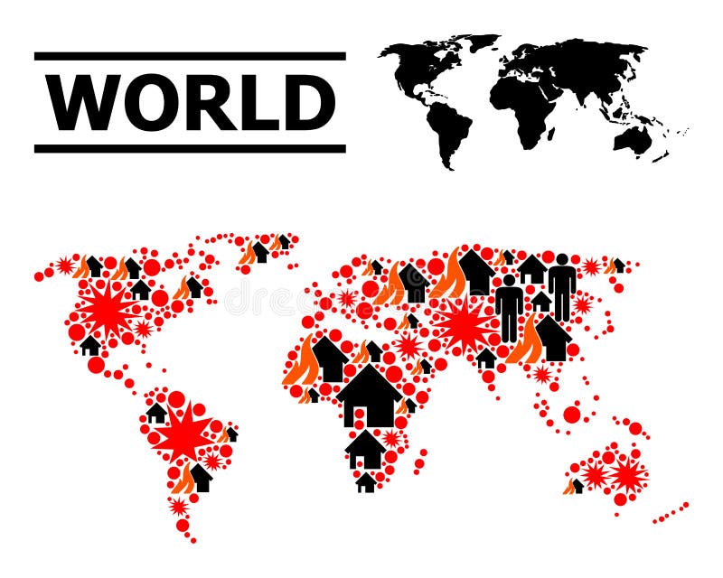 War Pattern Map of World stock vector. Illustration of composition ...