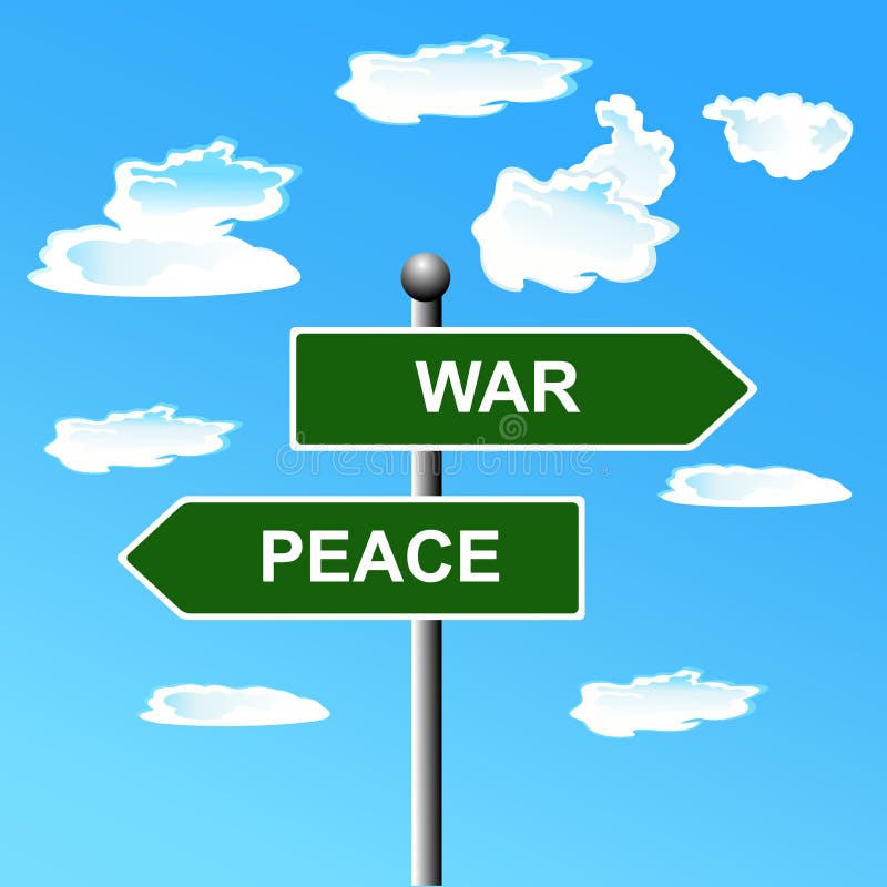 War and Peace Opposite Signs. Vector Illustration Stock Vector ...