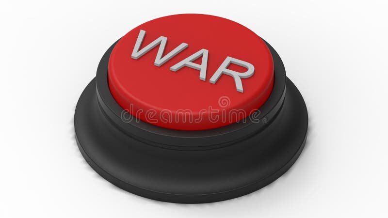 War Red Button Isolated 3d Illustration Render Stock Illustration ...