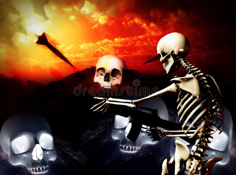 War Skeleton War Background Stock Illustration - Illustration of dead ...