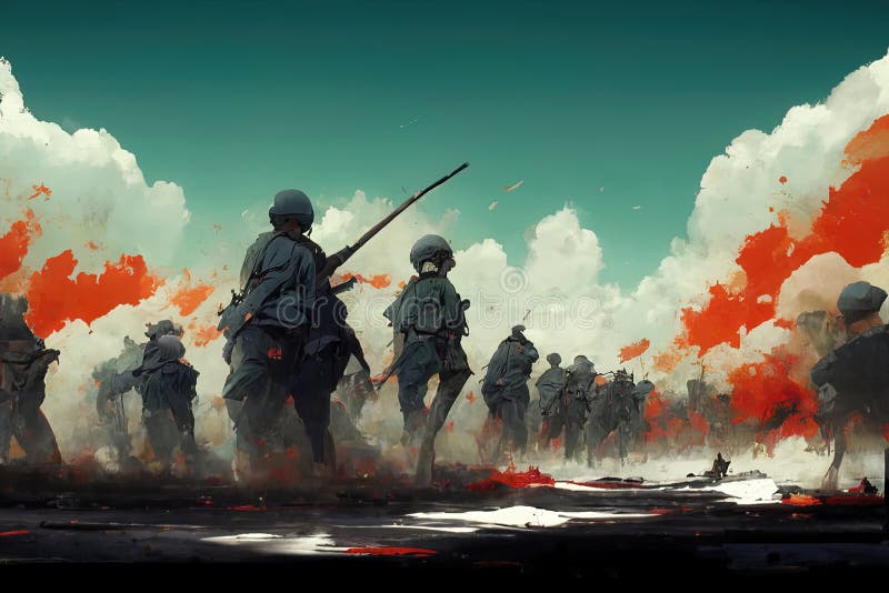 Us Soldier War Landscape Stock Illustrations – 11 Us Soldier War ...