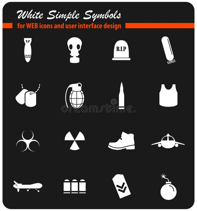 War symbols icon set stock vector. Illustration of symbol - 123122122