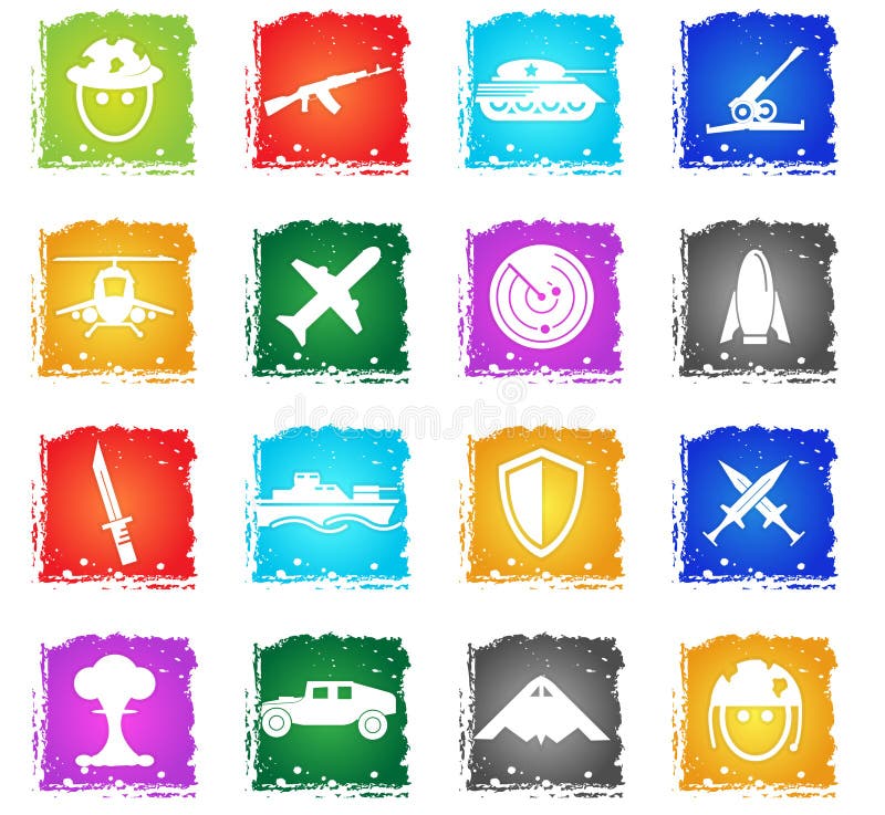 War symbols icon set stock vector. Illustration of board - 88209043