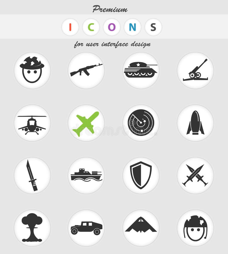 War symbols icon set stock vector. Illustration of symbol - 123122122