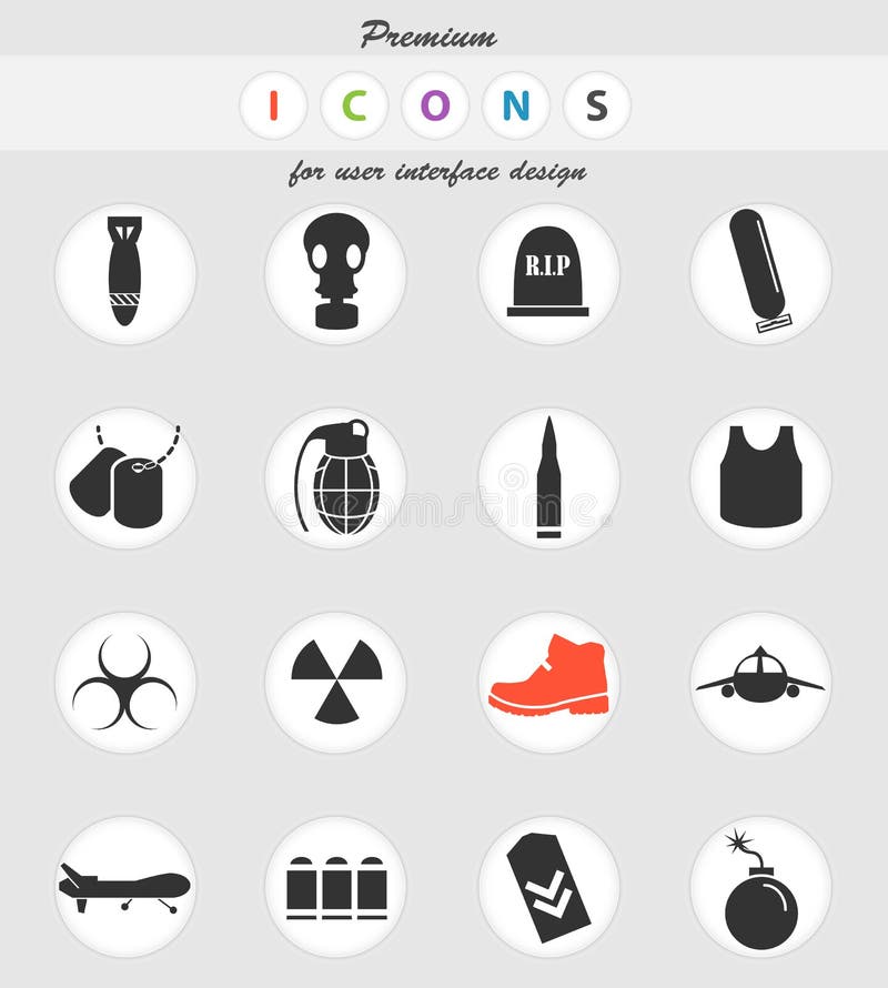 War symbols icon set stock vector. Illustration of vector - 123122233