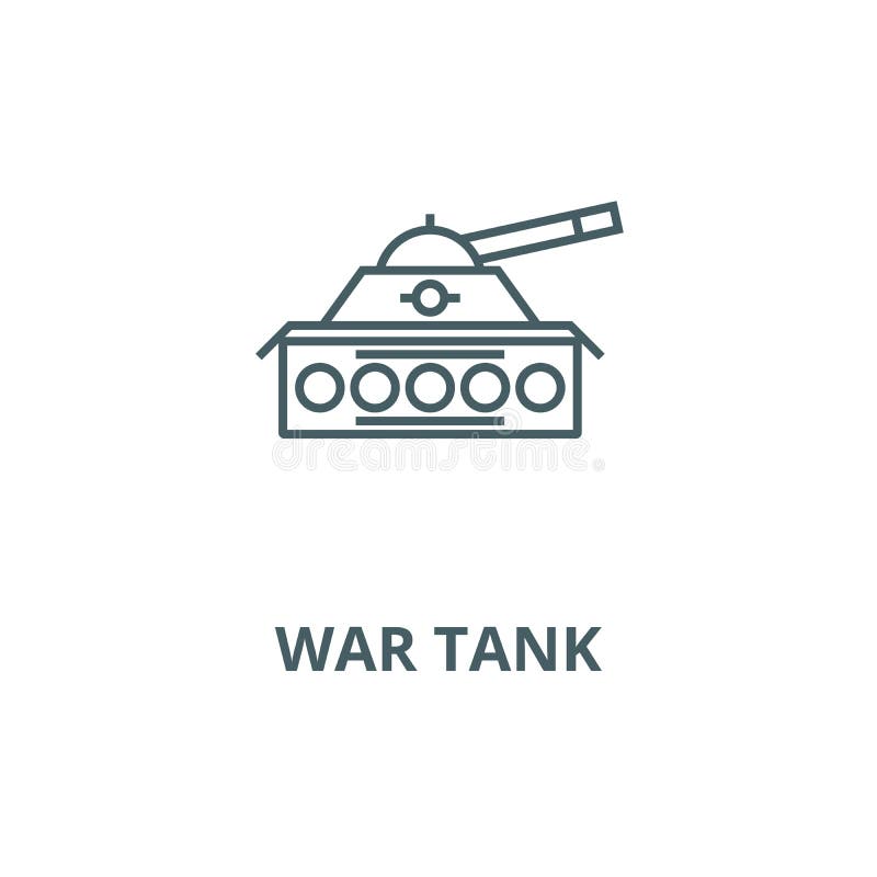 War Tank Vector Line Icon, Linear Concept, Outline Sign, Symbol Stock ...
