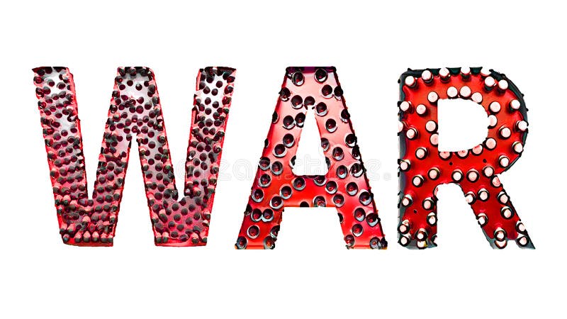 War Text with Bullets Holes Isolated Graphic Stock Illustration ...