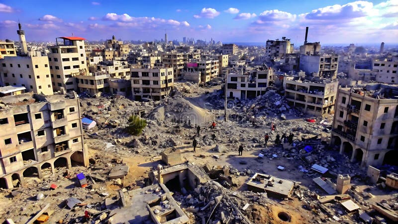 War-Torn Cityscape: Devastated Buildings in Aleppo, Syria Stock ...