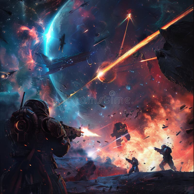 A War that Transcends Time and Space Stock Illustration - Illustration ...