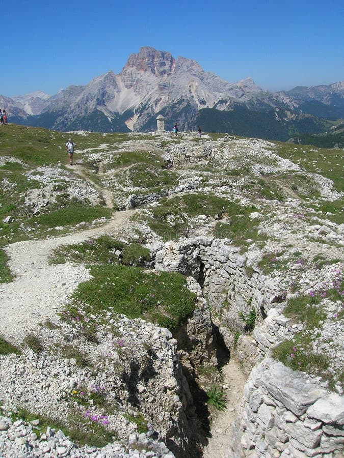 War Trenches Carved in the Mountains Stock Image - Image of defend ...