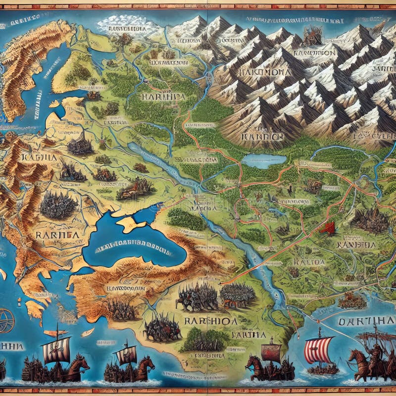 The War between Two Kingdoms a Map Depicting Two Kingdoms at War Stock ...