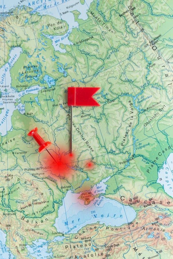 War in Ukraine - Russian Aggression Concept Label on Political Map ...