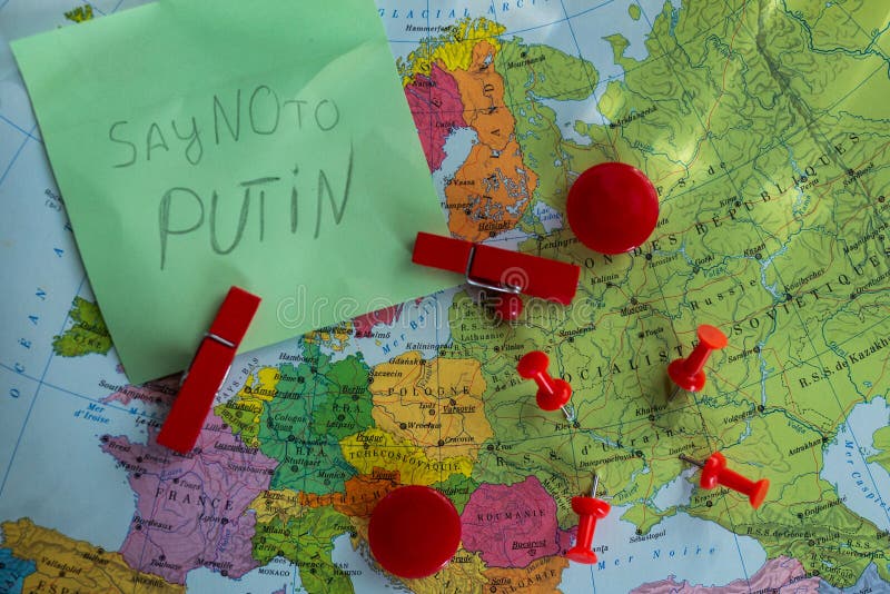 War in Ukraine - Russian Aggression Concept Label on Political Map ...