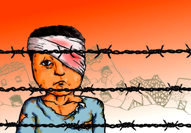 War Victim Refugee stock illustration. Illustration of bandage - 87556953
