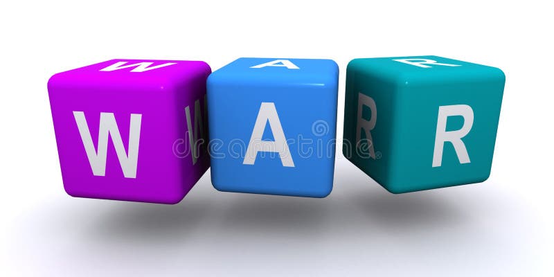 War word block on white stock illustration. Illustration of attention ...