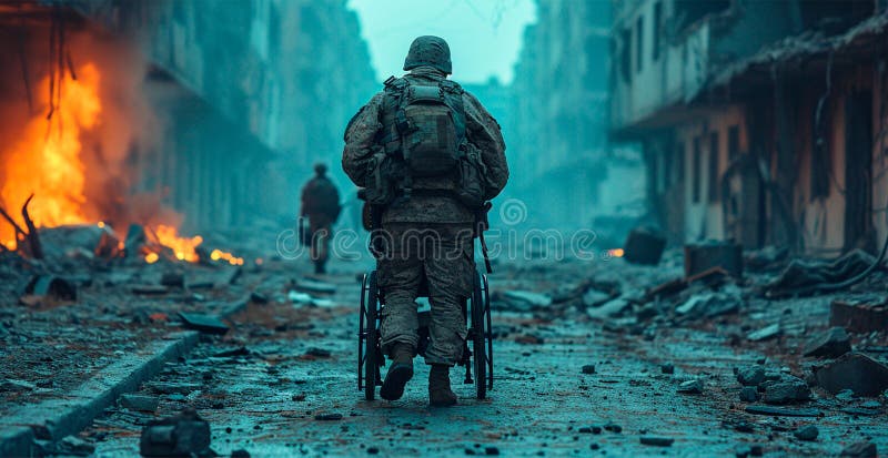 War, Wounded Soldiers, Disabled Male Soldier - AI Generated Image Stock ...