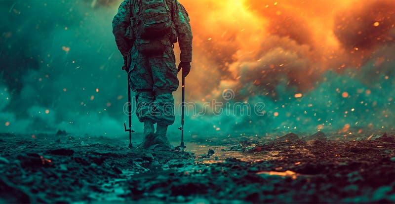 War, Wounded Soldiers, Disabled Male Soldier - AI Generated Image Stock ...